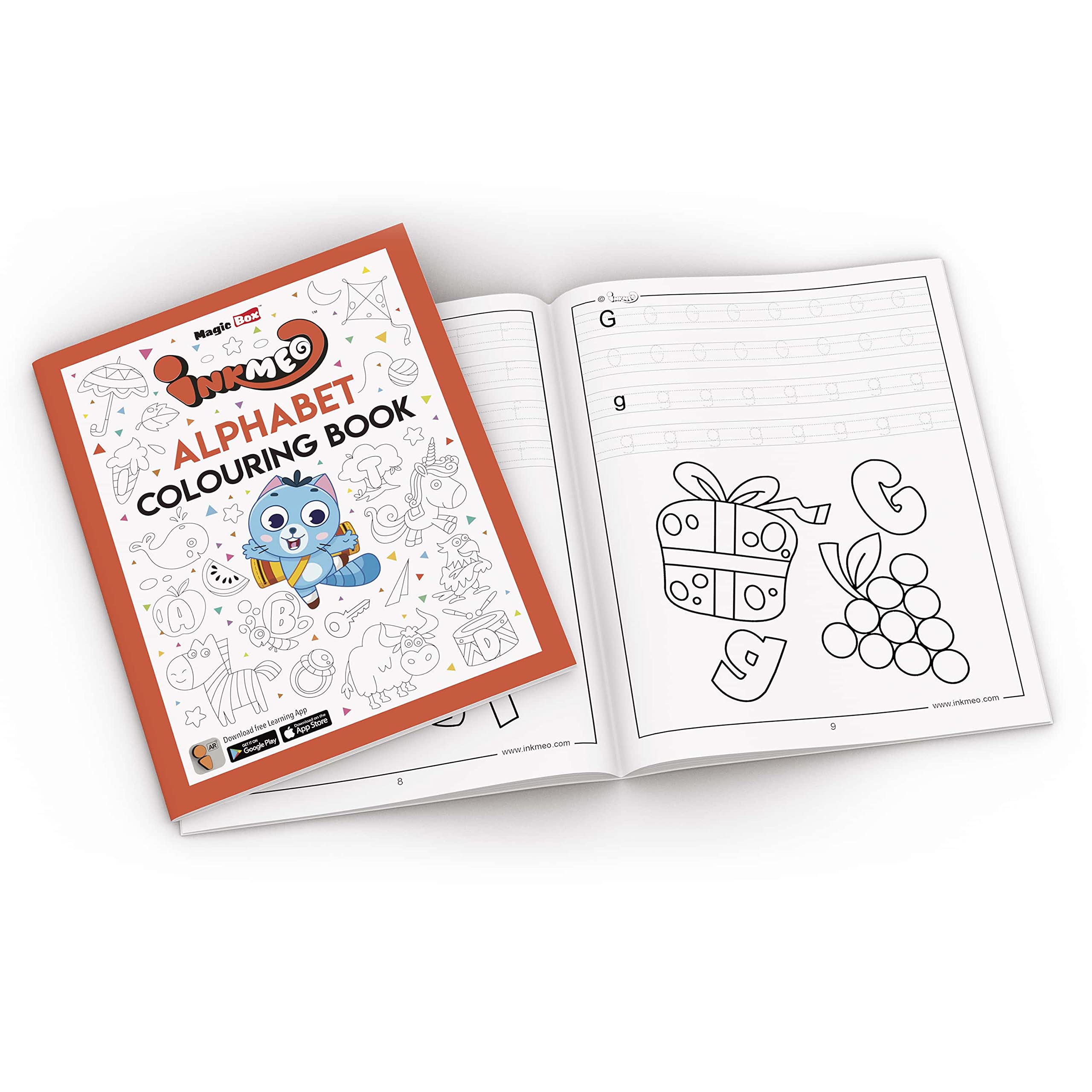 Buy Inkmeo | Alphabet Reusable Colouring Book | AR Enabled | Creative ...