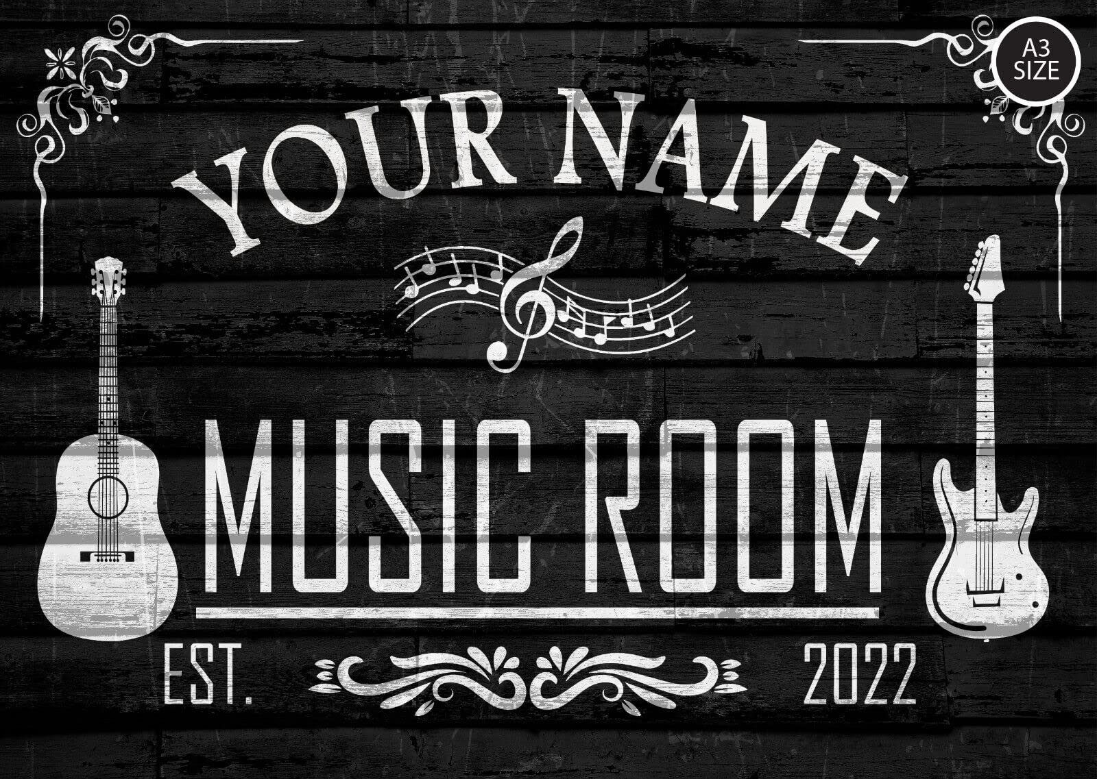ELITEPRINT Personalised Music Room Sign Studio Gift Father Home Decor ...