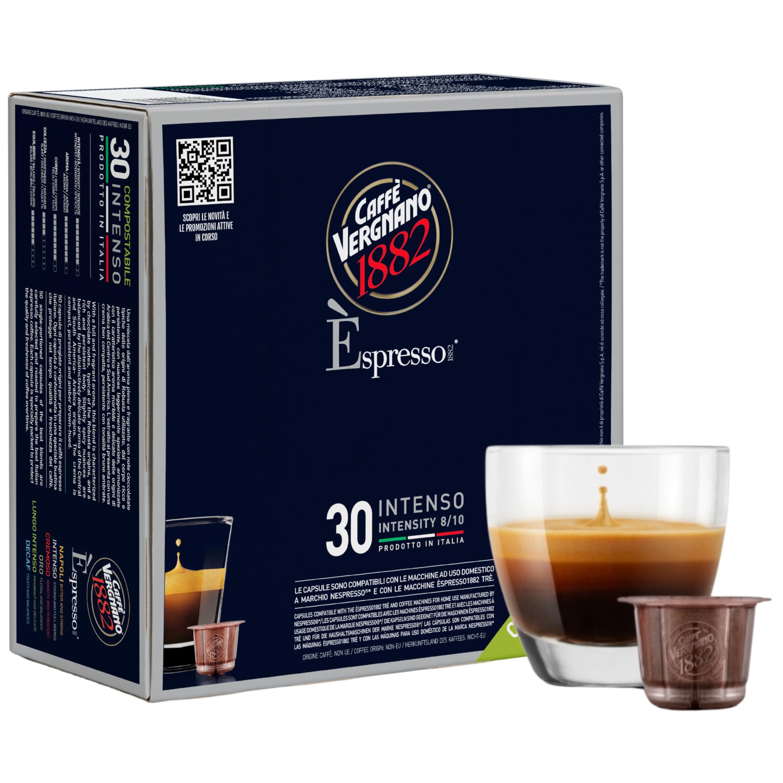 Amazon.com: Caffe Vergnano Medium Roast Espresso Compatible Capsules ...