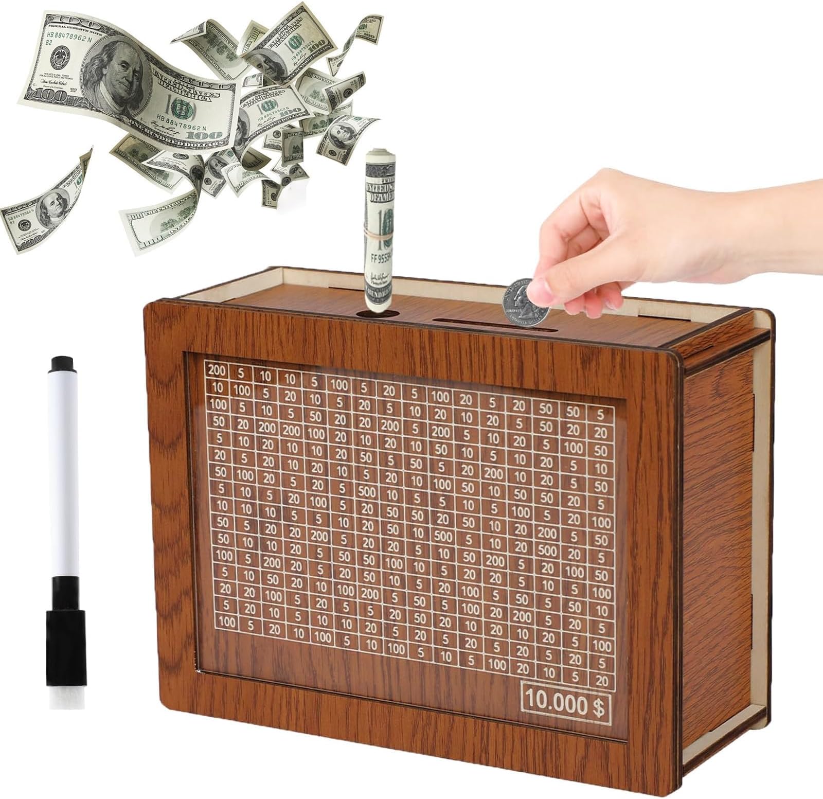 Amazon.com: Cash Vault Money Savings Box, Piggy Bank for Adults Kids ...