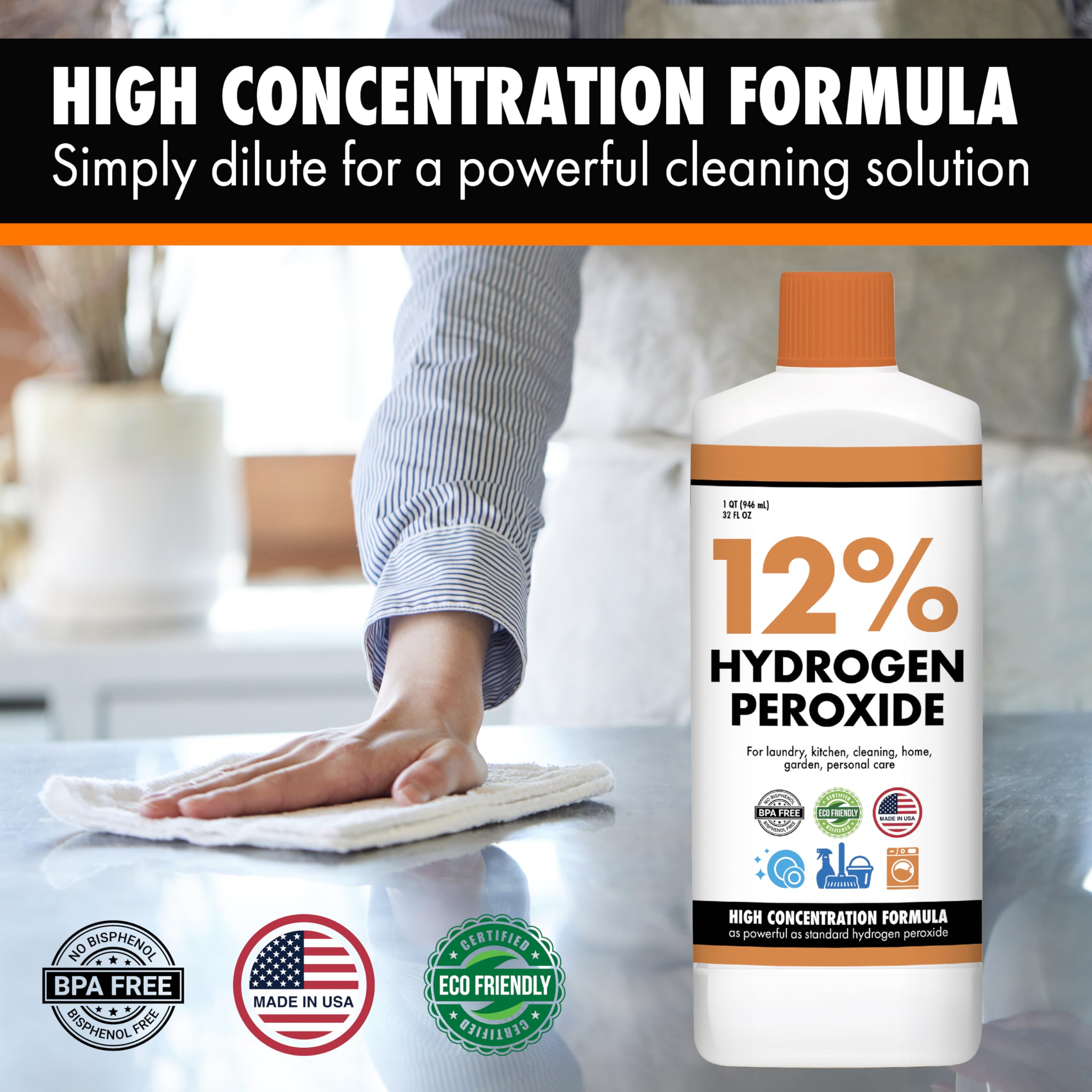 Snapklik.com : Hydrogen Peroxide 12 Percent Food Grade, 4x Power ...