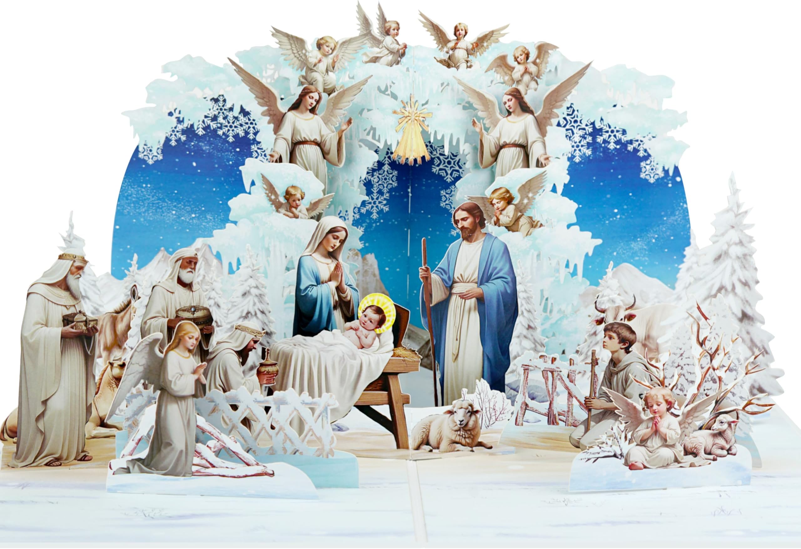 Amazon.com : iGifts And Cards Angelic Nativity Blessings 3D Pop Up Card ...