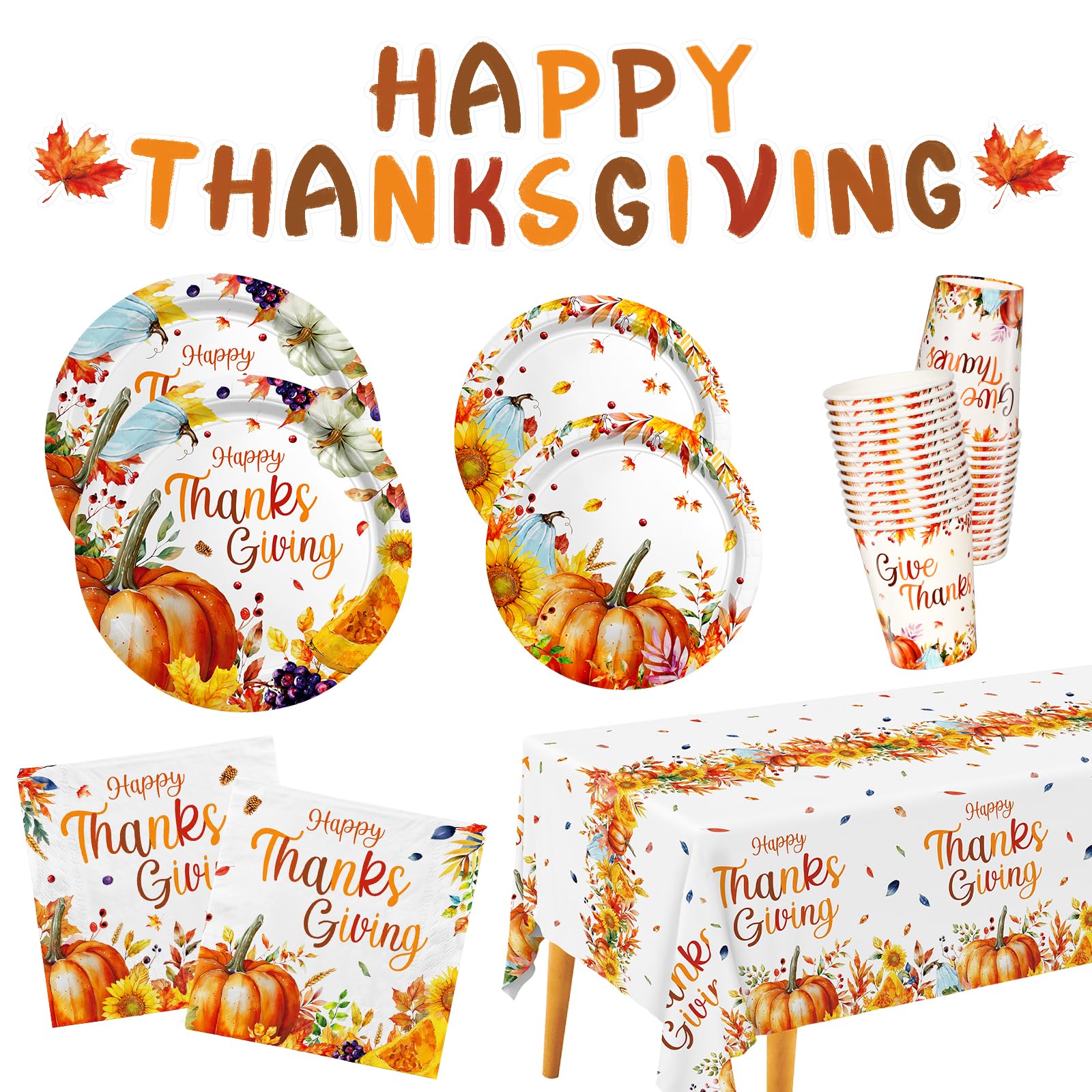 Amazon.com: Fall Thanksgiving Party Supplies Kit - Pumpkin Harvest ...