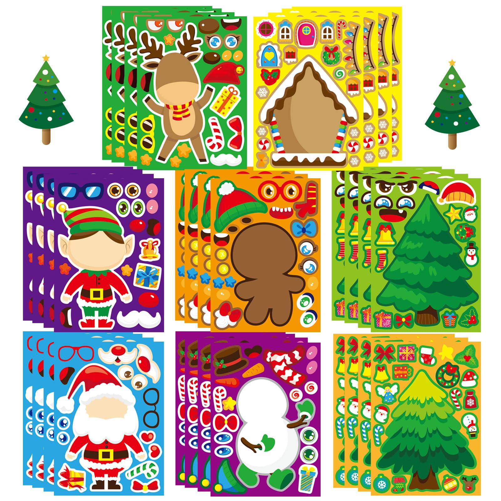 Amazon.com: 32 Sheets Christmas Stickers for Crafts Make Your Own ...