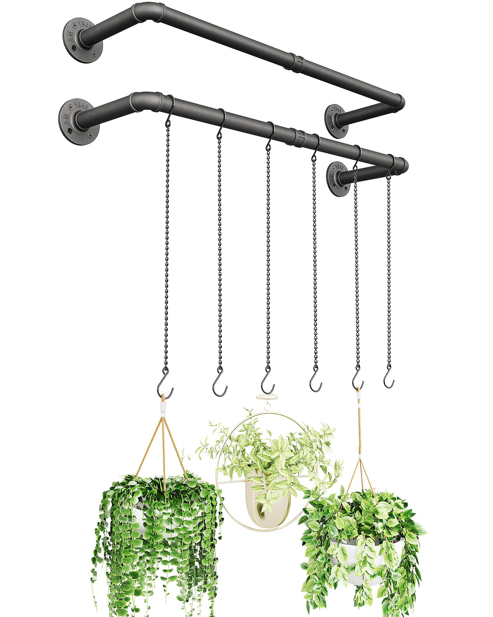 Amazon.com: SOFITORG Plant Hanger Indoor, 2 Pack Hanging Planters Rod ...