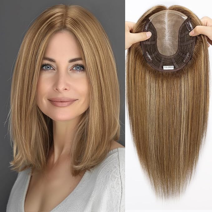 Amazon.com : Topart MONO TOP Hair Toppers for Women Human Hair 14 Inch ...