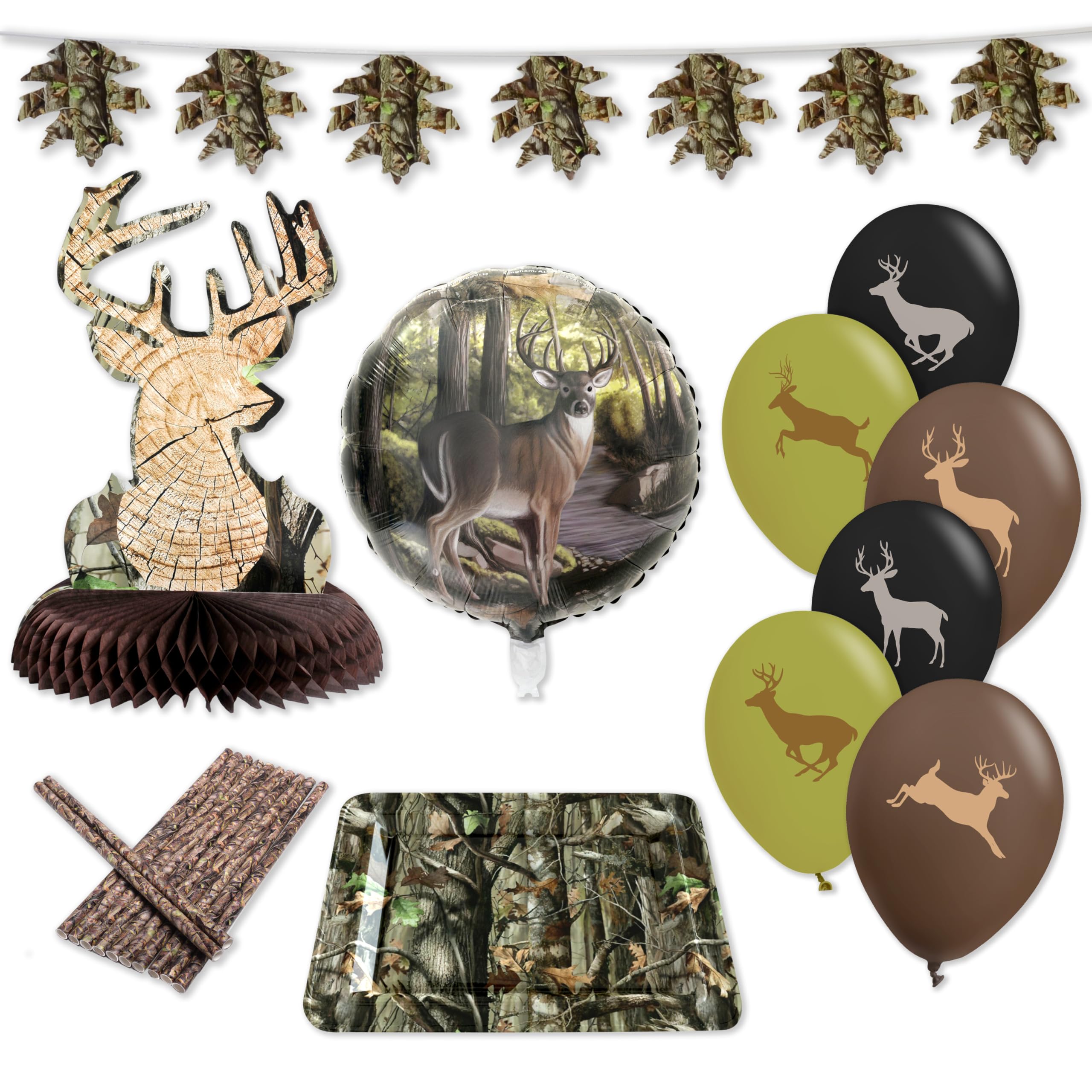 Amazon.com: Hunting Camo Party Decorations Kit! Deluxe Buck Party Set ...