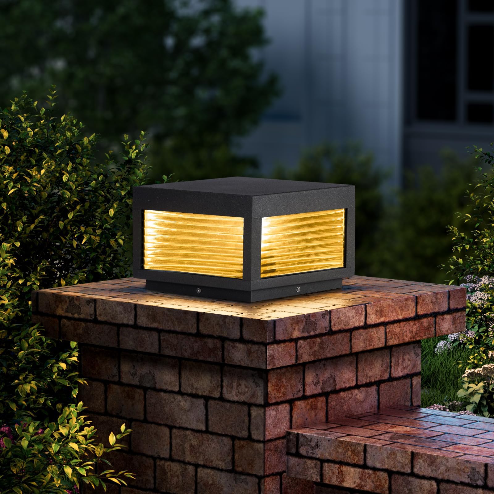 VZVI Outdoor Post Light, Modern Pillar Lights High Voltage Wired LED ...