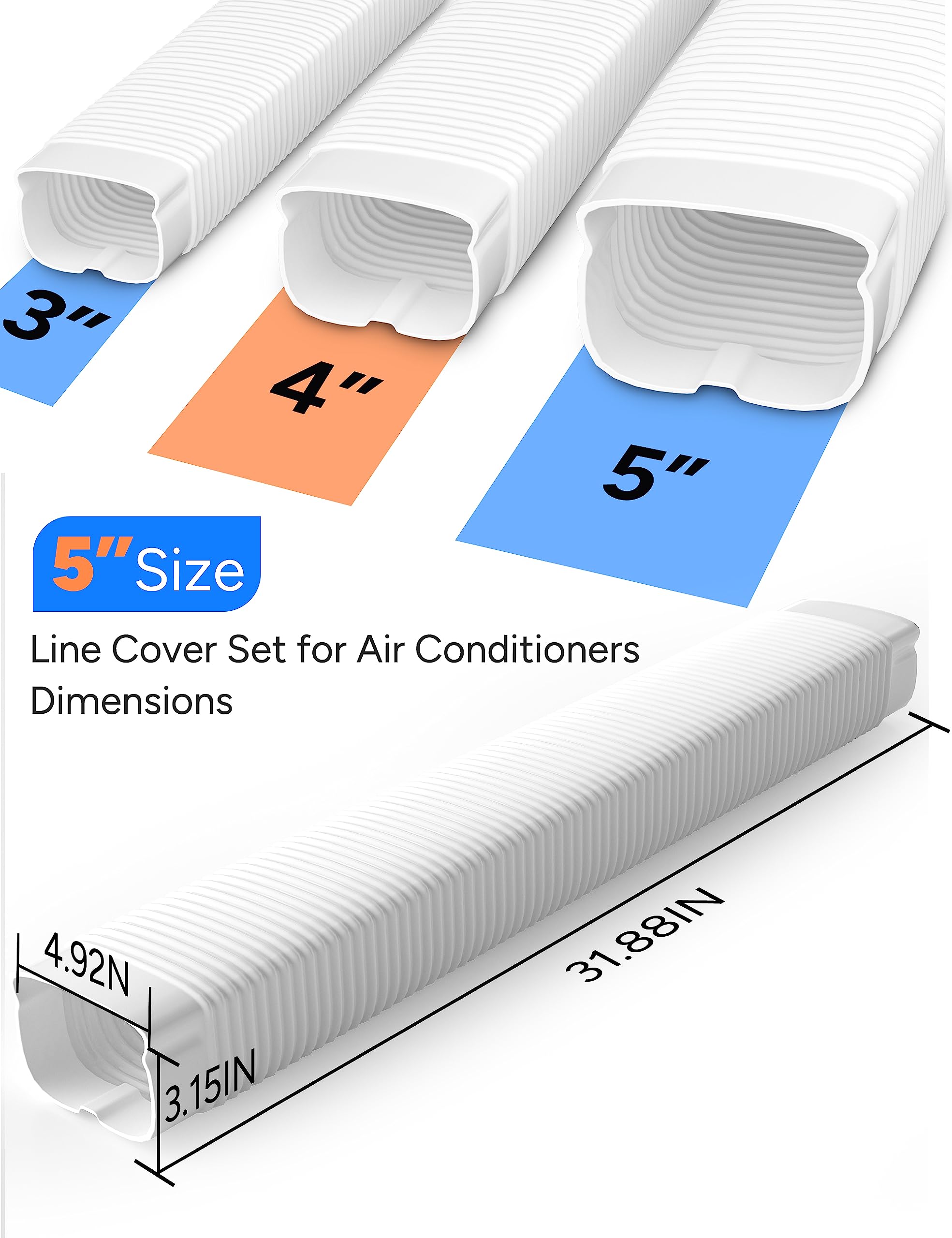 5'' Flexible Duct Line Set Cover Kit Parts for Mini Split Air ...