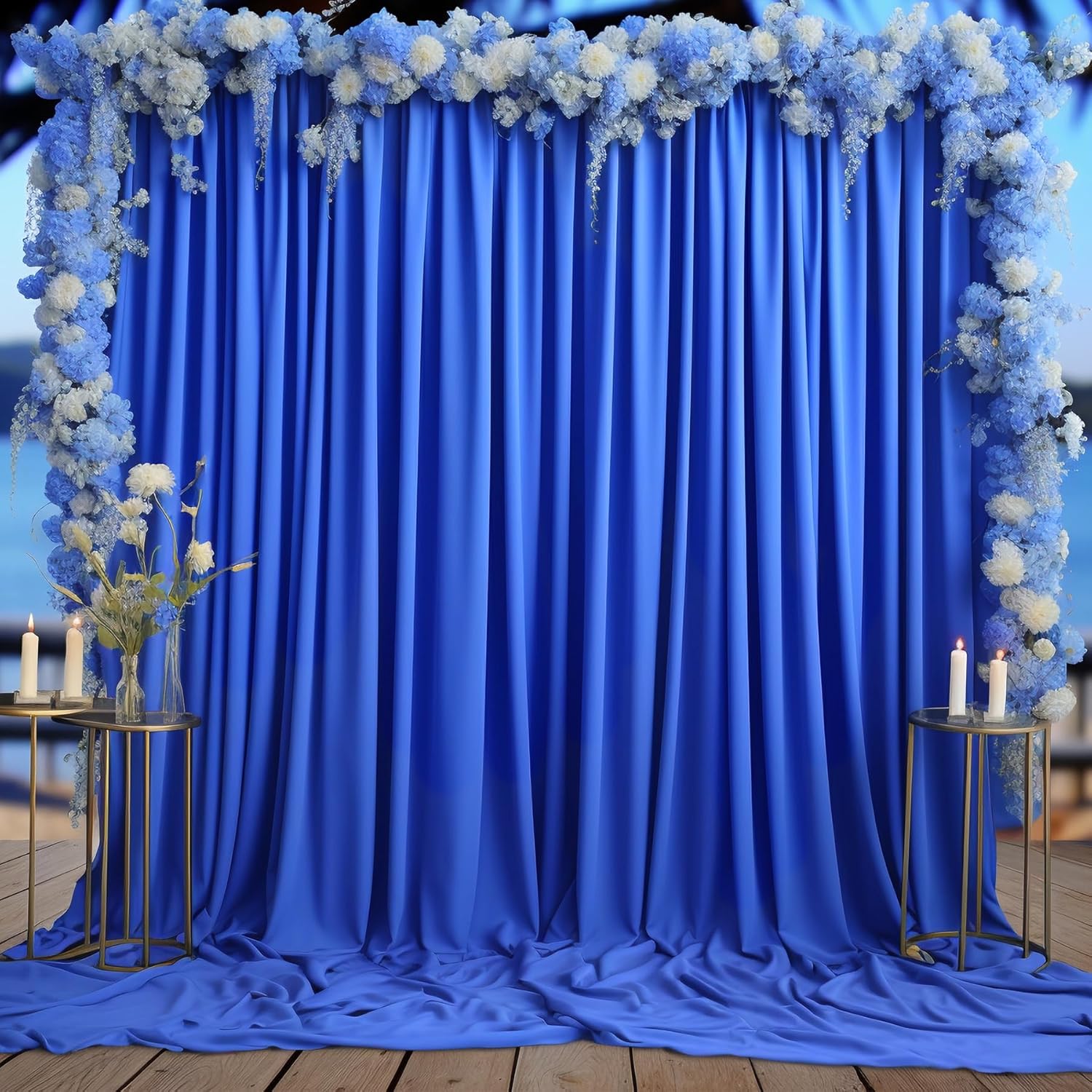 Cortina tipo telón de fondo azul real de 10 x 10 pies, sin arrugas ...