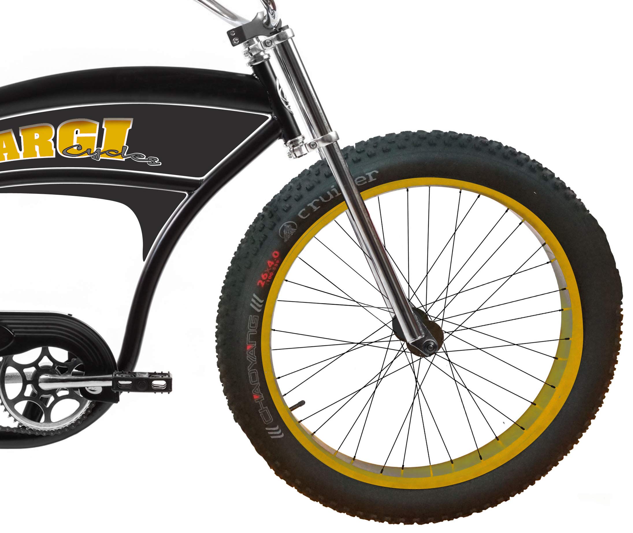 Micargi Powerful Beach Cruiser Bike 26 Inches Classic Fat Tire Bicycle ...