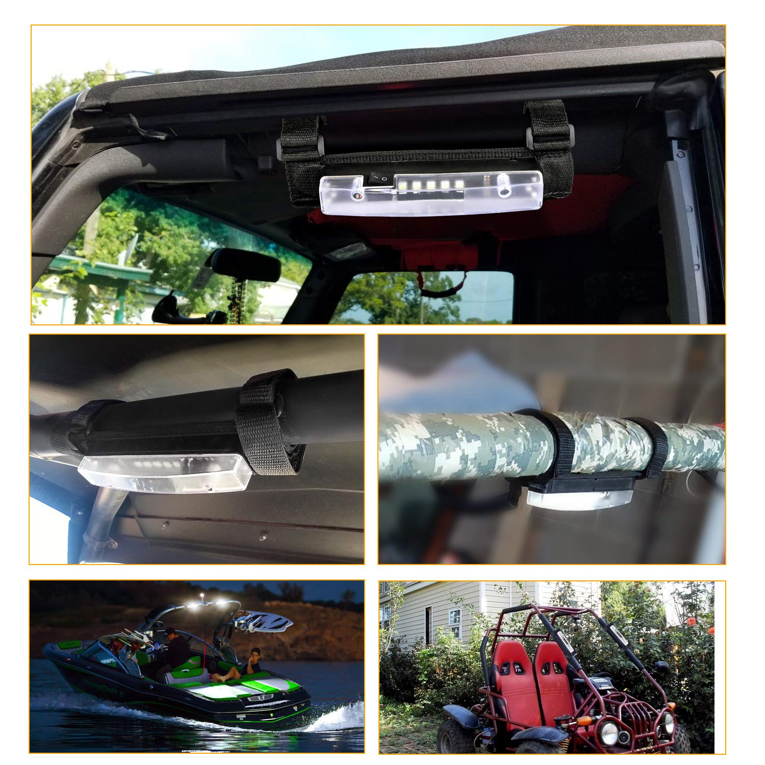 Snapklik.com : Niking Auto Universal Roll Bar LED Dome Light Utility ...