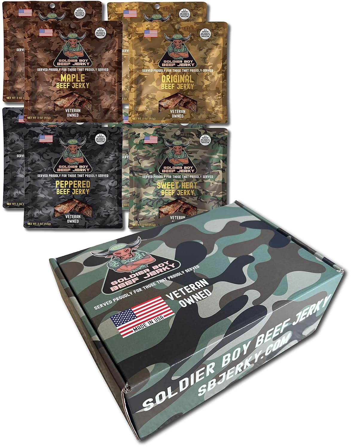 Amazon.com: Soldier Boy Beef Jerky 8 Pack Gift Box Sampler