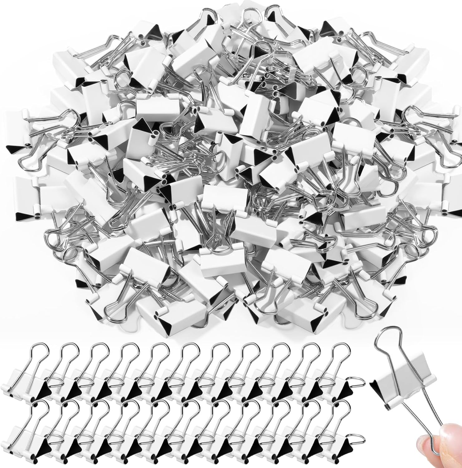 Amazon.com: Jetec 100 Pack 0. 75in/19mm White Metal Binder Clips Bulk ...