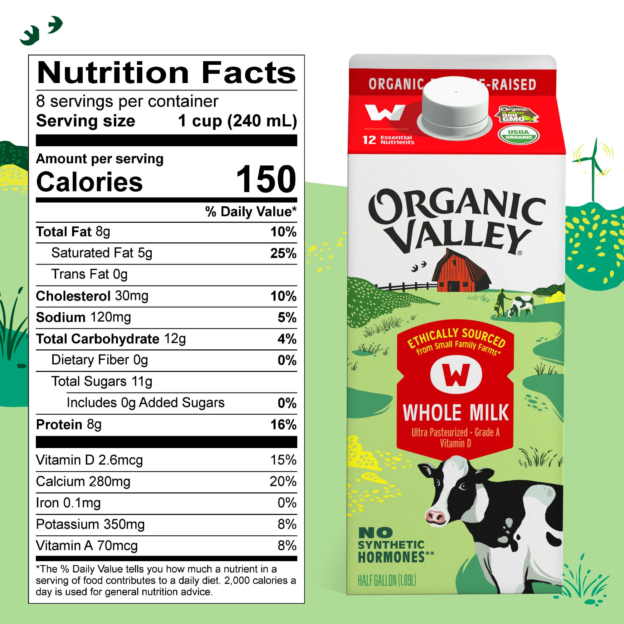 Whole Milk Nutrition Facts Nutrition Label For Whole Milk