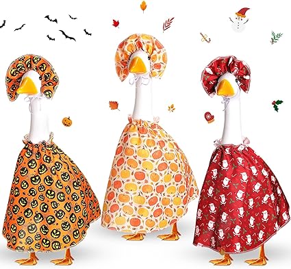 Amazon.com: Suzile 3 Set Fall Goose Outfit Halloween Christmas Lawn ...