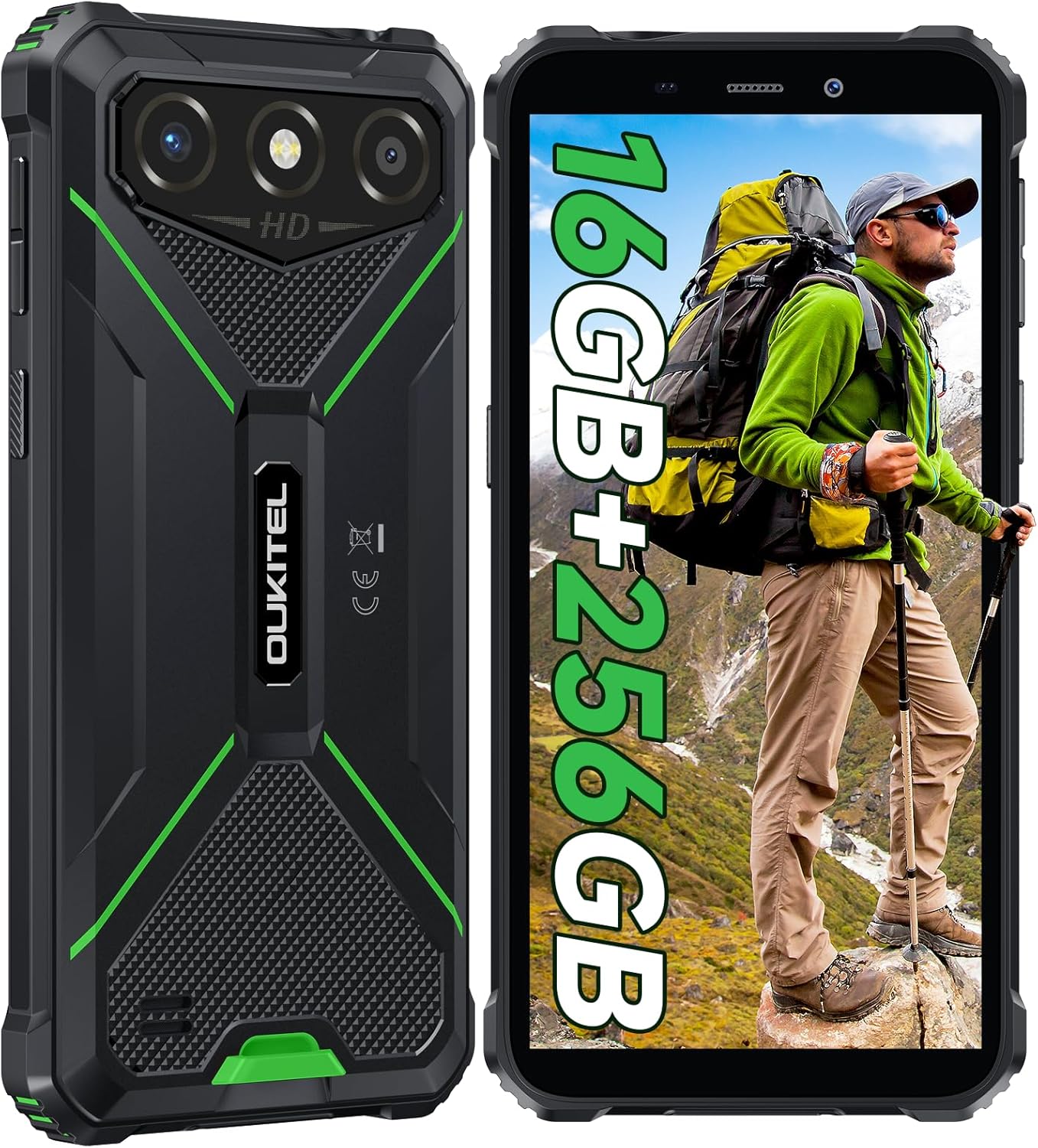 Amazon.com: OUKITEL G3 Rugged Phone Unlocked, 16GB RAM+256GB/TF 1TB ROM ...