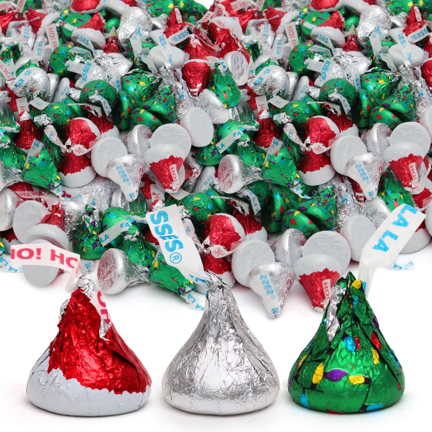 Amazon.com : Kisses Christmas Mix 2LB – Santa Hat & Christmas Tree ...