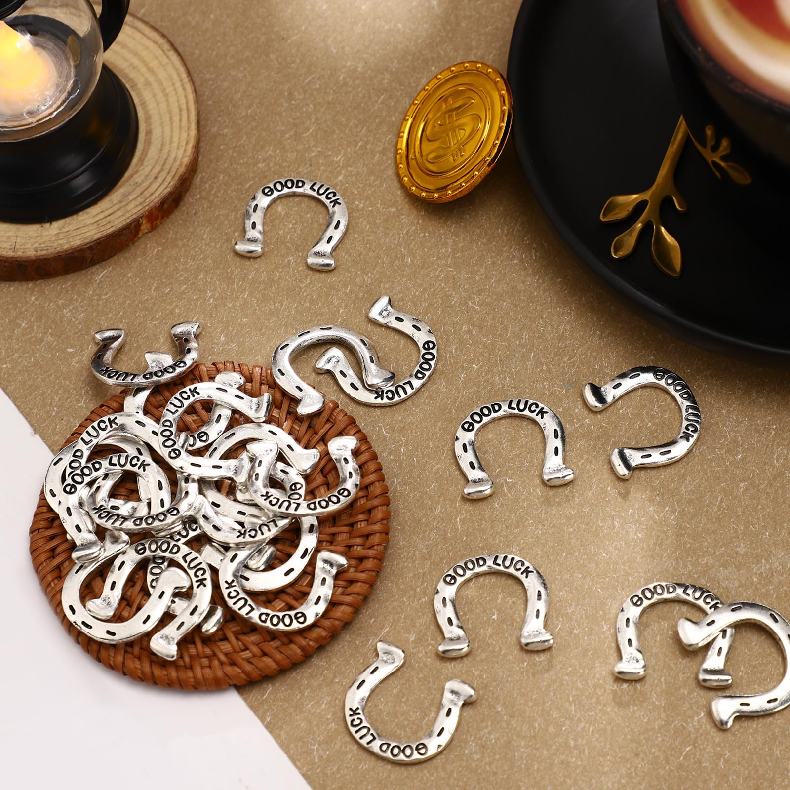 Snapklik.com : RoundFunny 24 Pcs Horseshoe, Good Luck Pocket Token ...