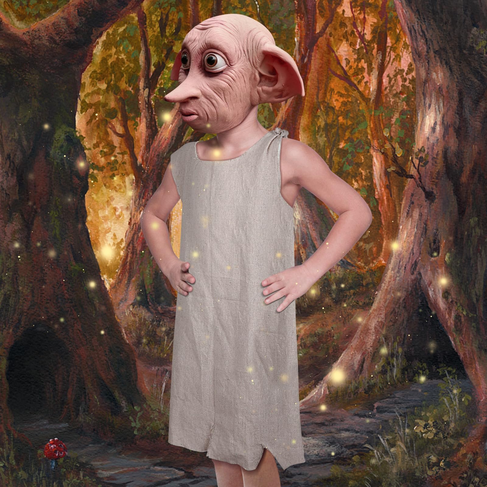 Applysu Dobby Costume Kids Dobby Mask Elf Ears Full Head Latex Mask ...