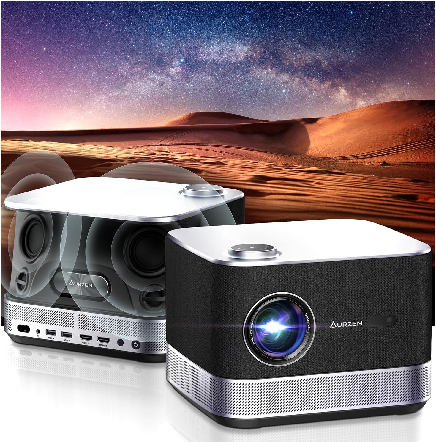 Amazon.com: AURZEN BOOM 3 3-in-1 Smart Projector with 120" Portable ...