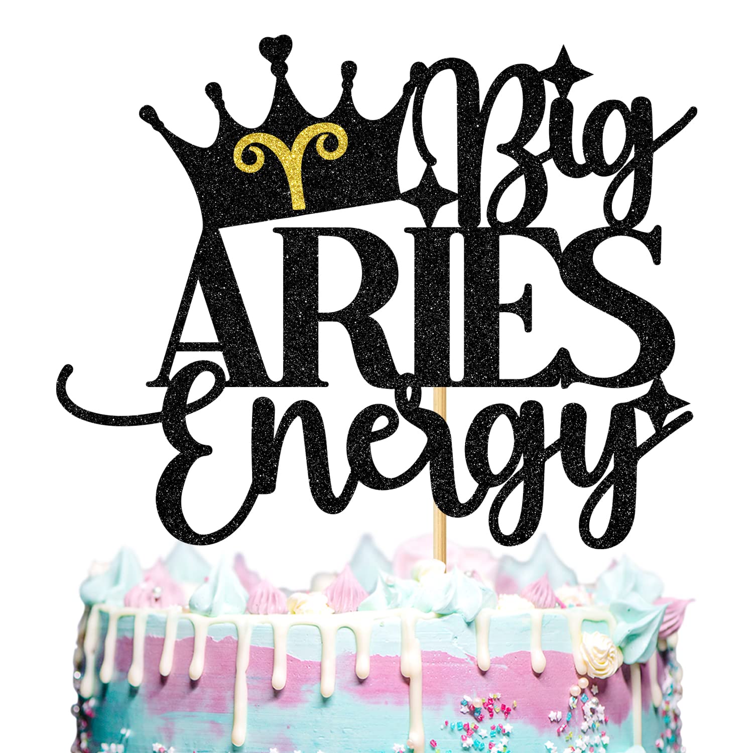 Amazon.com: Big Aries Energy Cake Topper, Aries Birthday Cake Decor, 12 ...