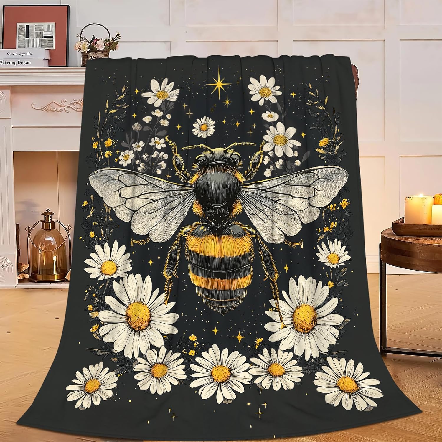 Amazon.com: Bee Blanket Honey Bees Throw Blanket Soft Warm Cozy Fuzzy Plush Bumble Bee Throw ...