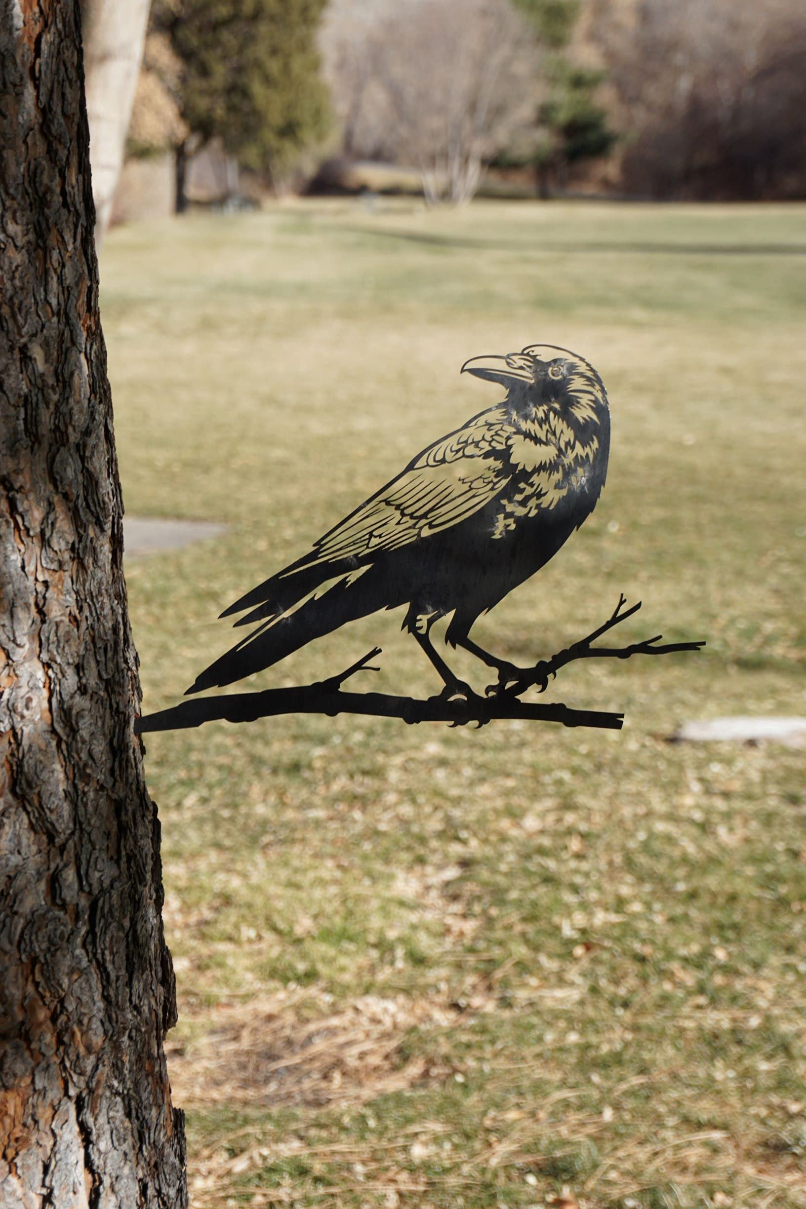 Buy Steel Raven Decoration | Metal Art | Garden Art | Backyard Art ...
