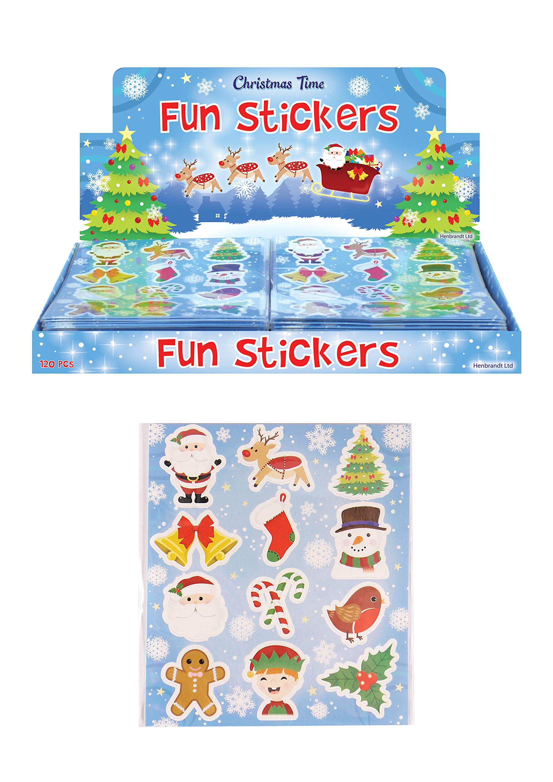 Henbrandt 12 Packs of Christmas Stickers Mini Christmas Stickers for ...