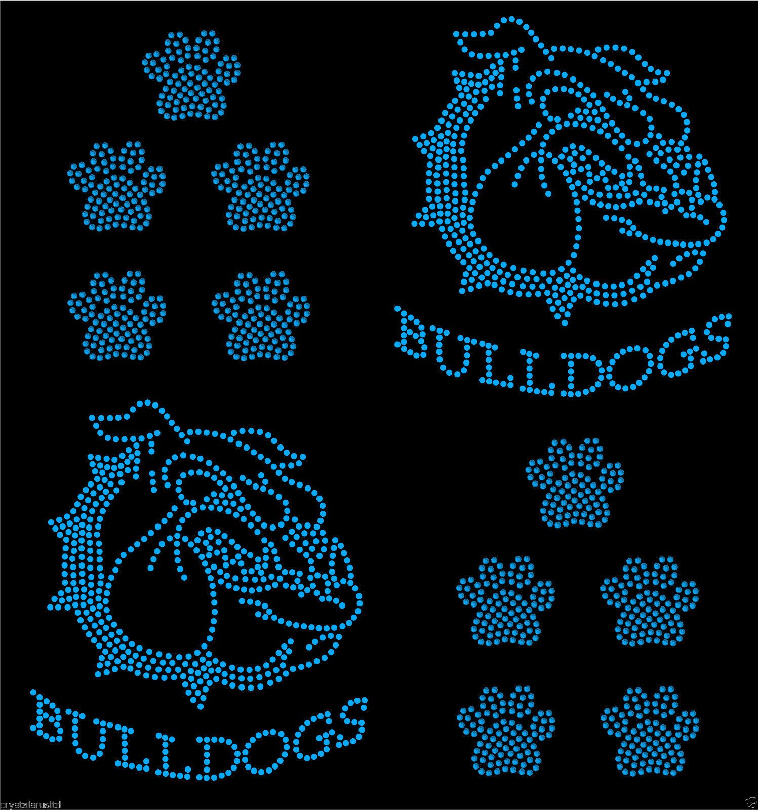 Blue Bulldog Paw Prints