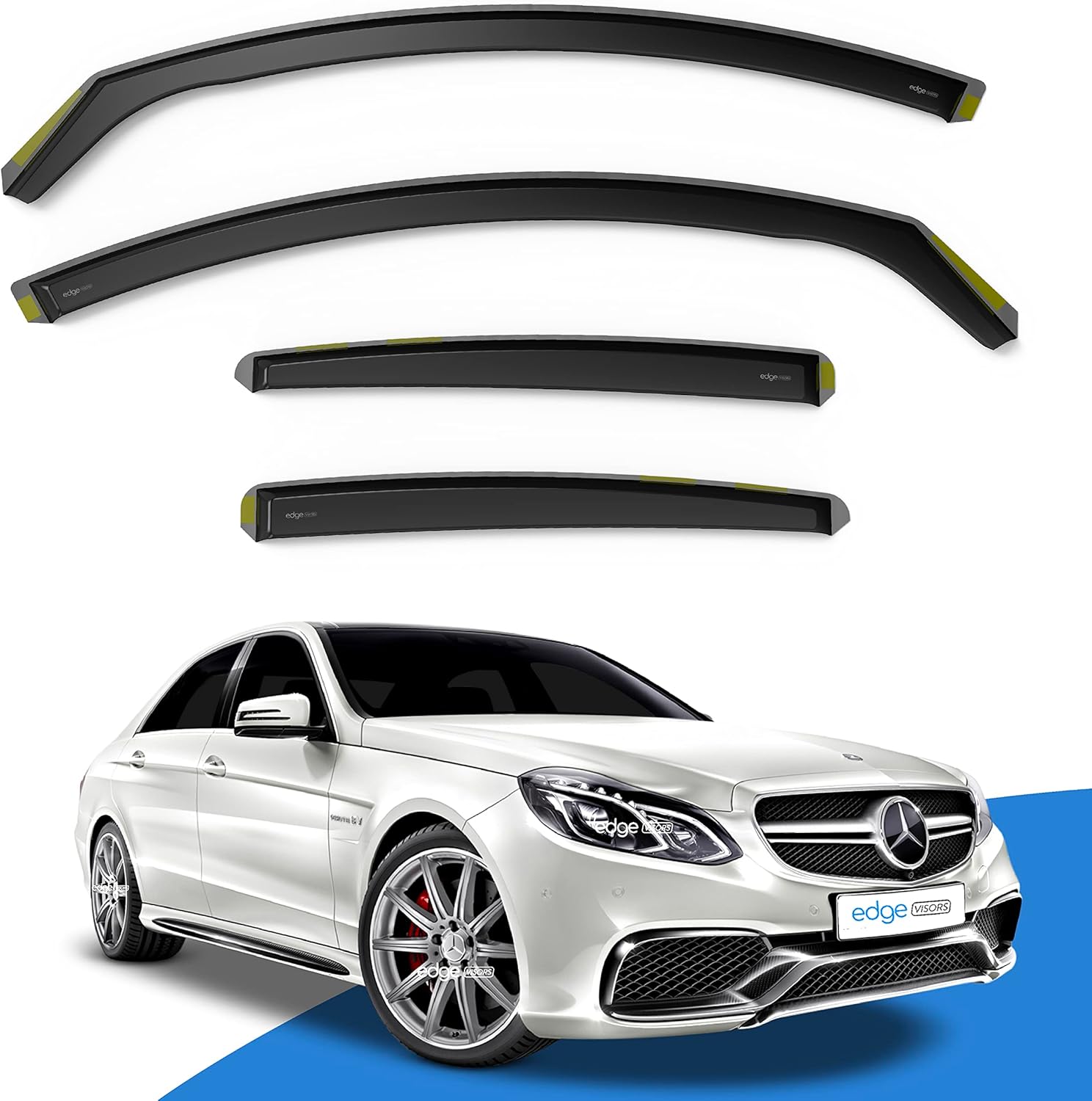 EdgeVisors Wind Deflectors | Fits: Mercedes E-Class W212 (2009-2016) 4 ...