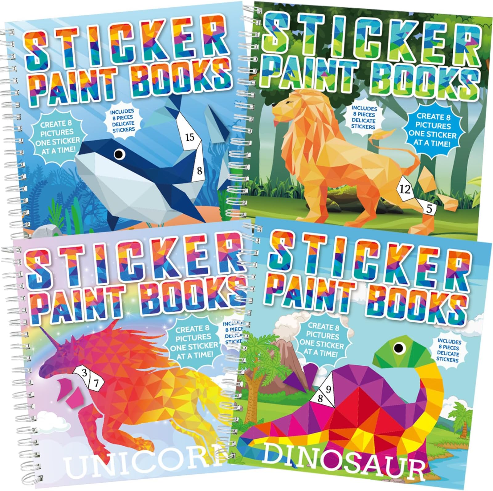Amazon.com: 5 Pack Crafts for Kids Ages 4-8 Sticker Paint Number Books ...