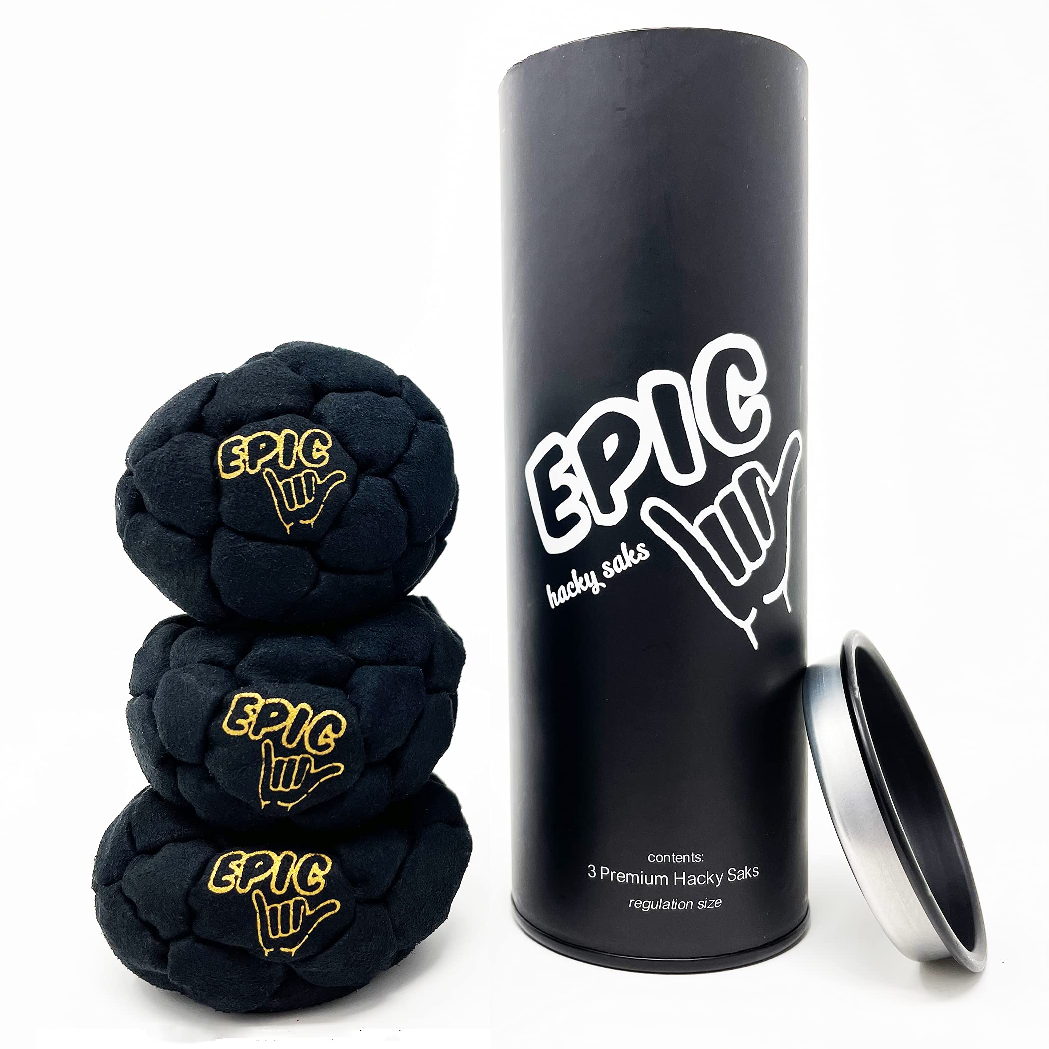 Amazon.com: Epic Hacky Sack Balls, 3 Footbag Gift Set with Storage Tube ...