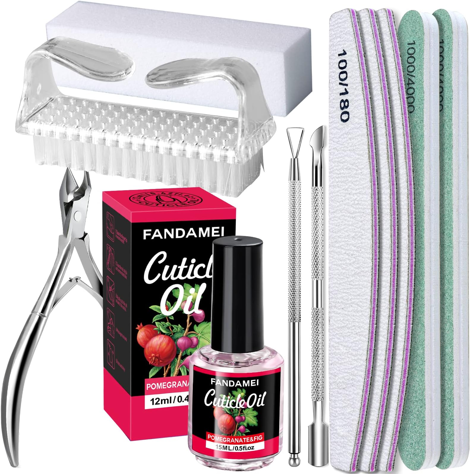 Amazon.com : Nail File and Buffer with Cuticle Kit, MORGLES 3pcs Nail ...