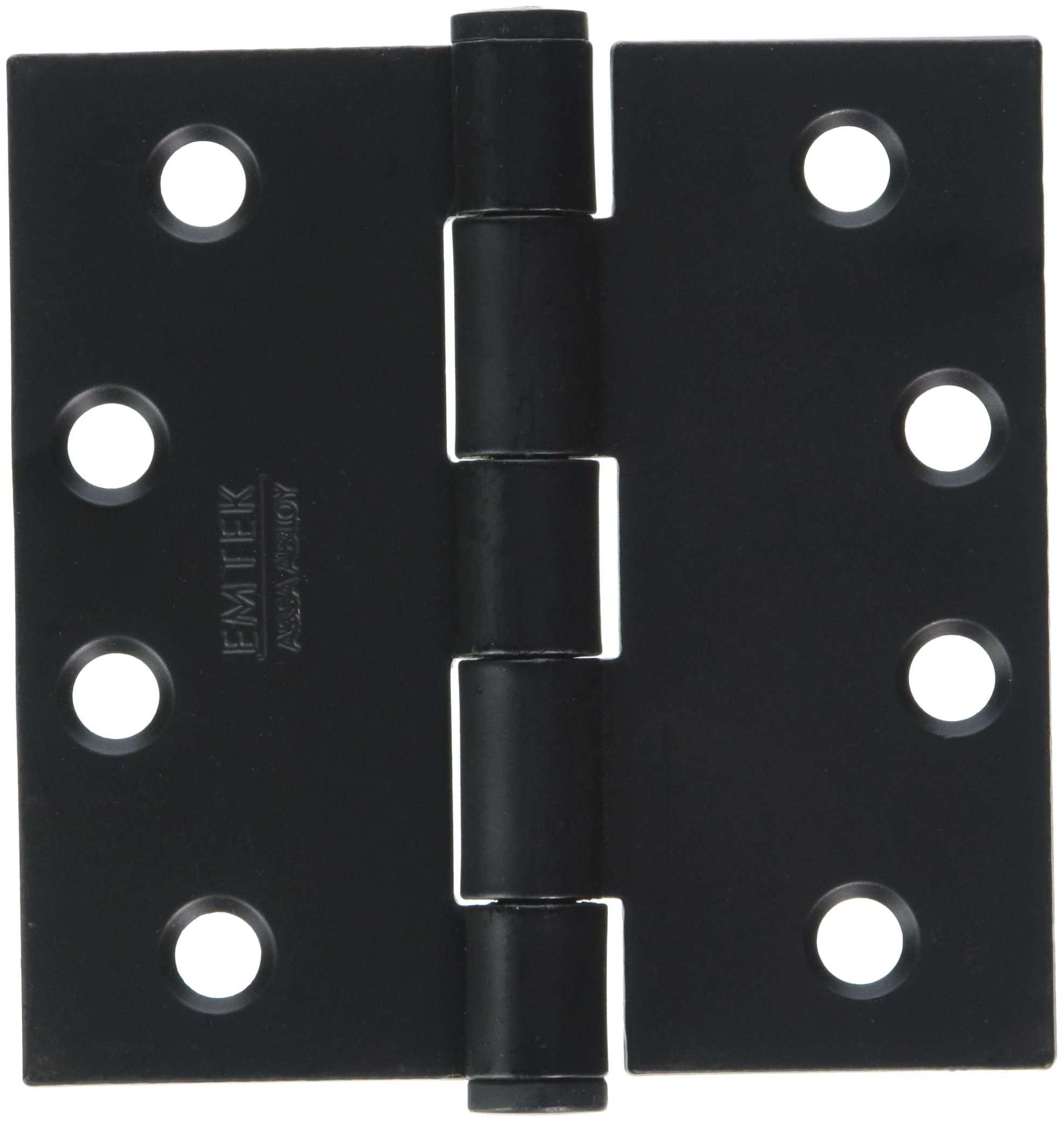 4" X 4" Heavy Duty Black Powder Coated Steel Hinge Pair - Button Tip ...