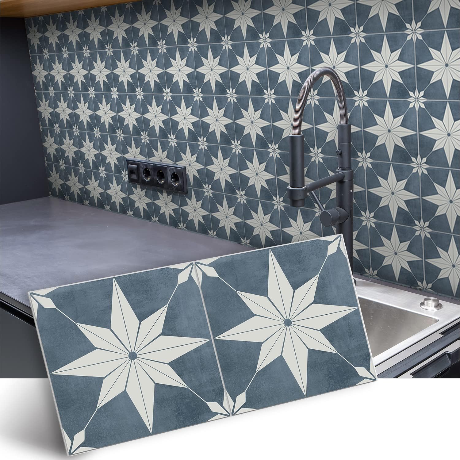 Vinyl Floor Wall Tile Sticker, Non-Slip Sticky Back Tile Decals for ...