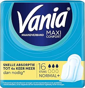 Vania Serviettes Hygiéniques, Maxi Confort, Normal+, 16 Serviettes ...