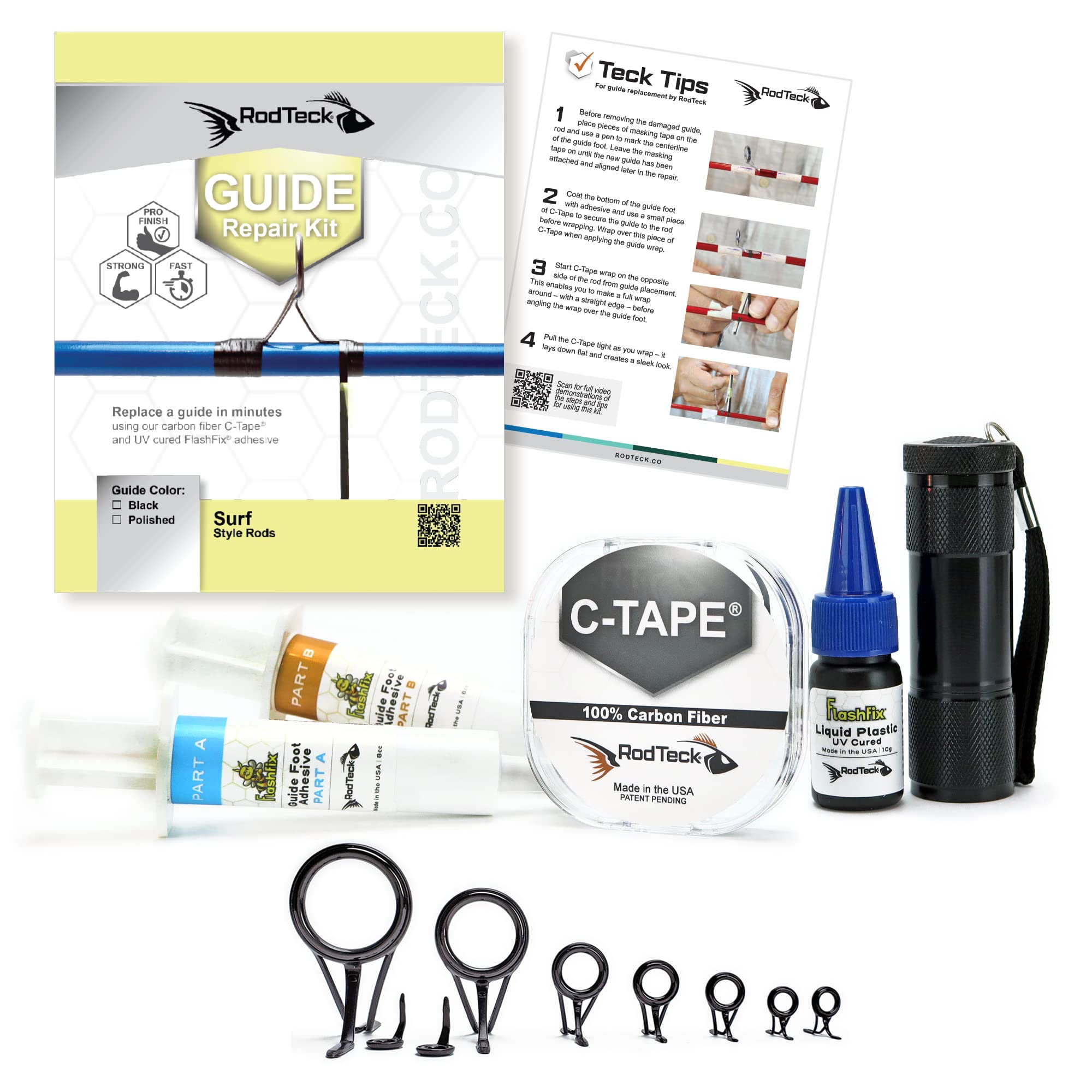 Amazon.com : RodTeck Guide Repair Kit/Complete Fishing Rod Repair Kit ...