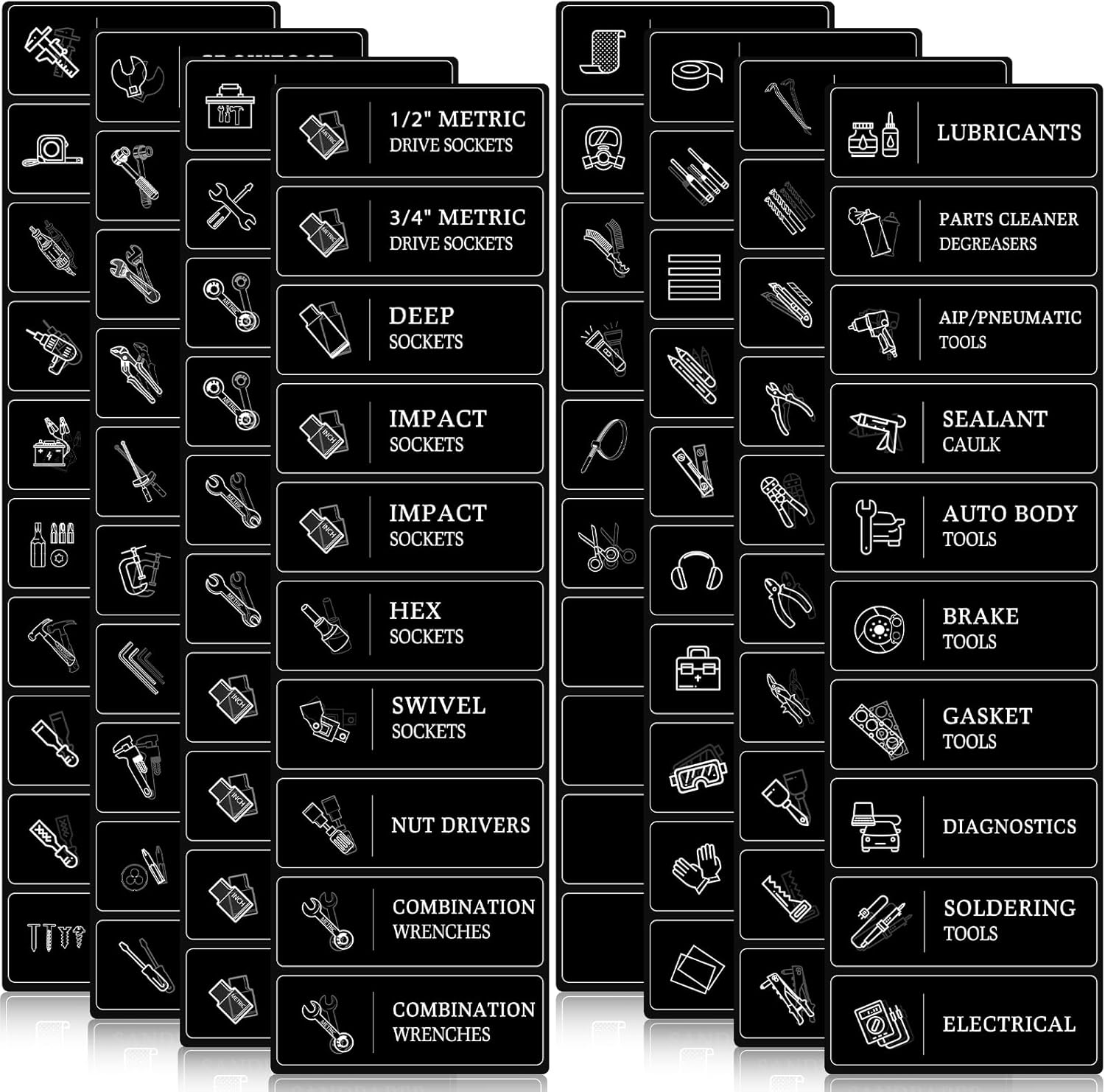 Amazon.com : 80 Pcs Tool Box Organization Magnetic Labels Tool Chest ...