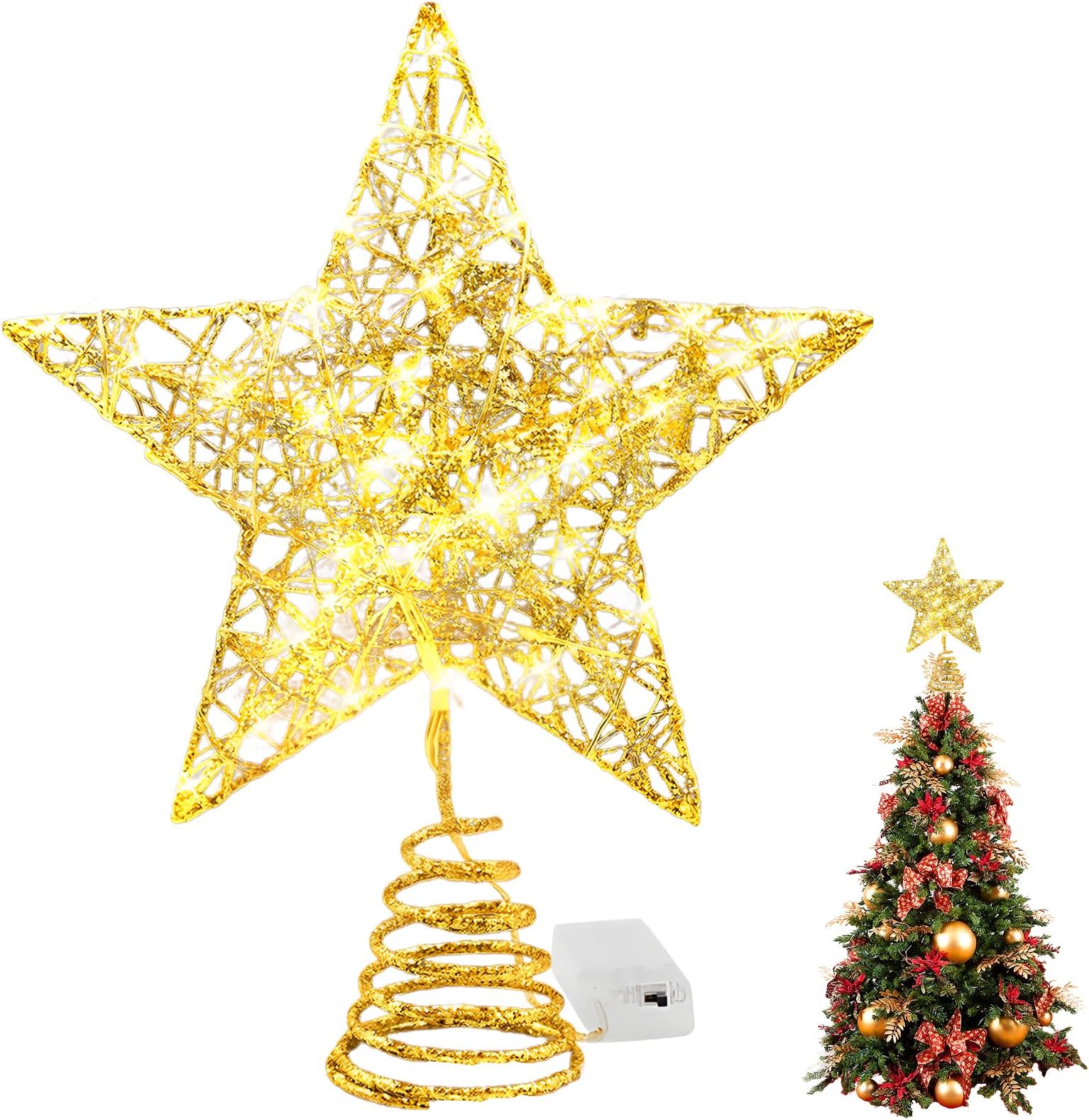 Estrella para Arbol de Navidad, EASYTAO Estrella Adornos de Navidad con ...