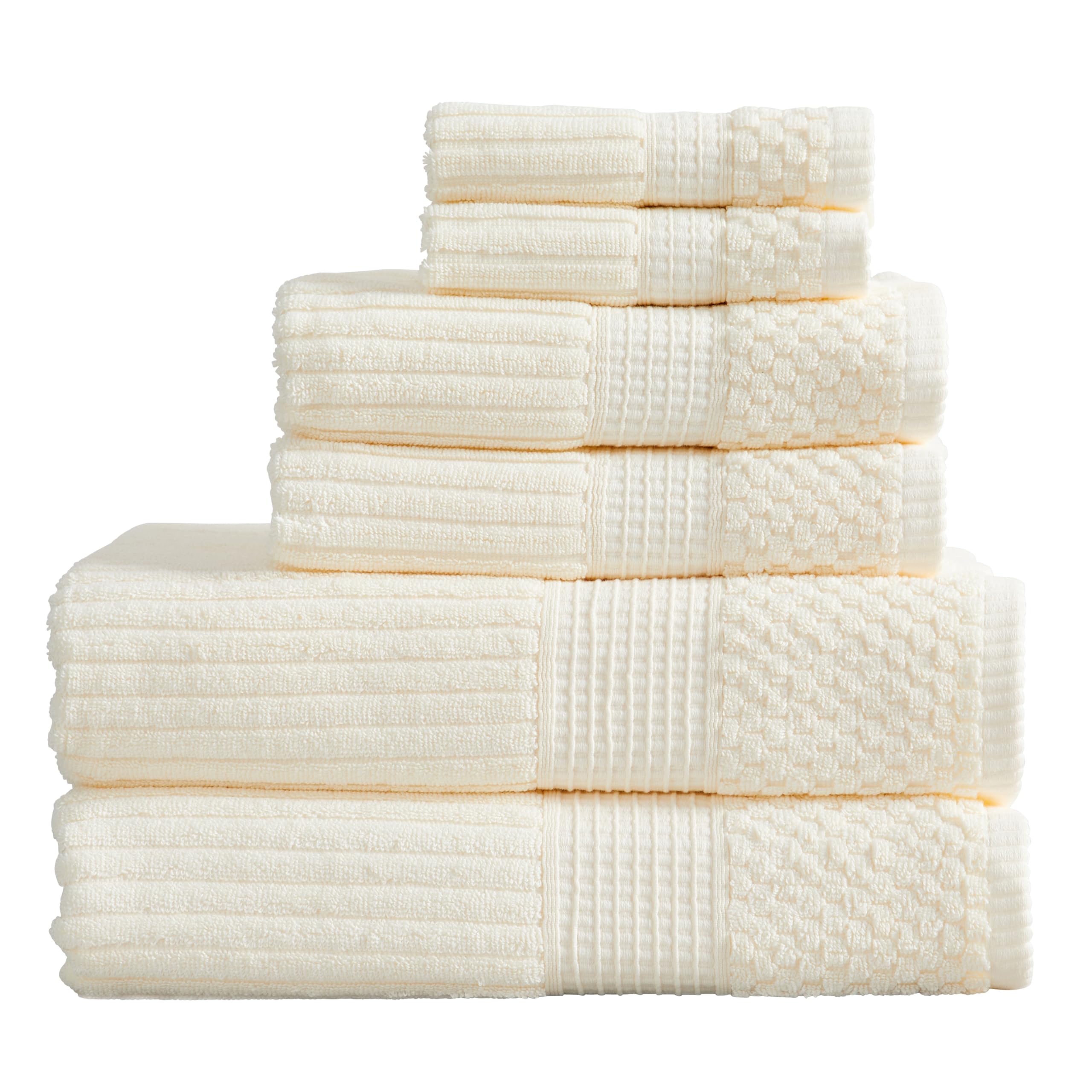 Amazon.com: Springtree Home 100% Cotton Towel Set 6 Piece Set | Super ...