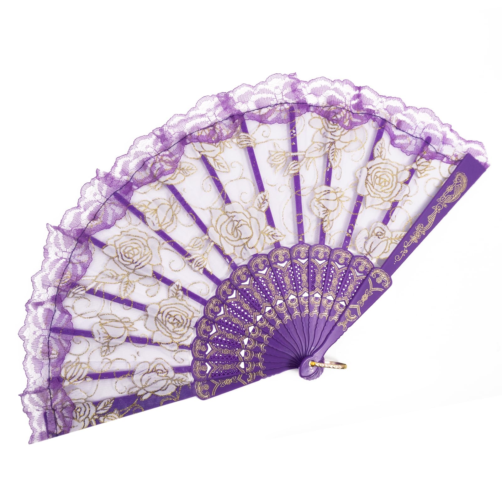 Amazon.com: EOSAU Handheld Chinese Folding Fan Lace Hand Fans for Women ...