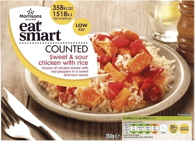 Morrisons Eat Smart Sweet and Sour Chicken with Rice, 350g (Frozen ...