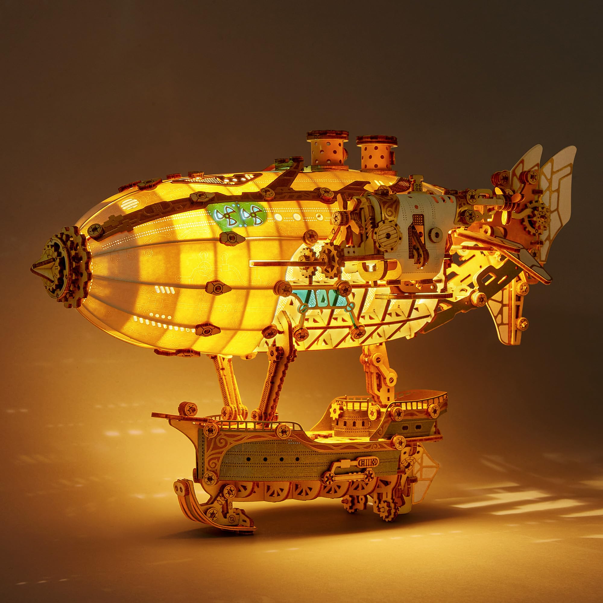 Amazon.com: FUNPOLA LED 3D Wood Puzzle Fantasy Airship Model ...