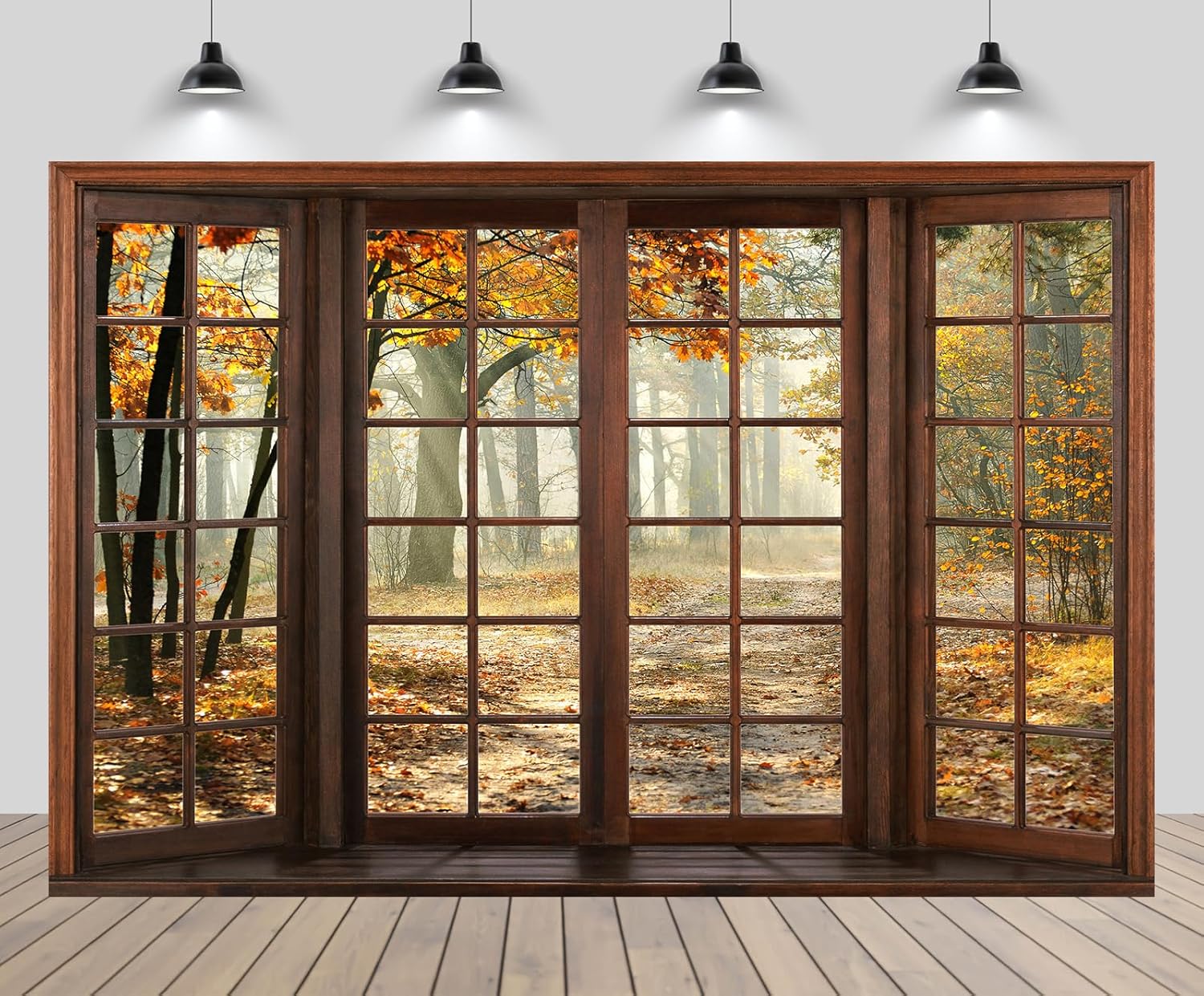 Amazon.com : CHNYWORK 15x8ft Autumn Window View Scenery Backdrop ...