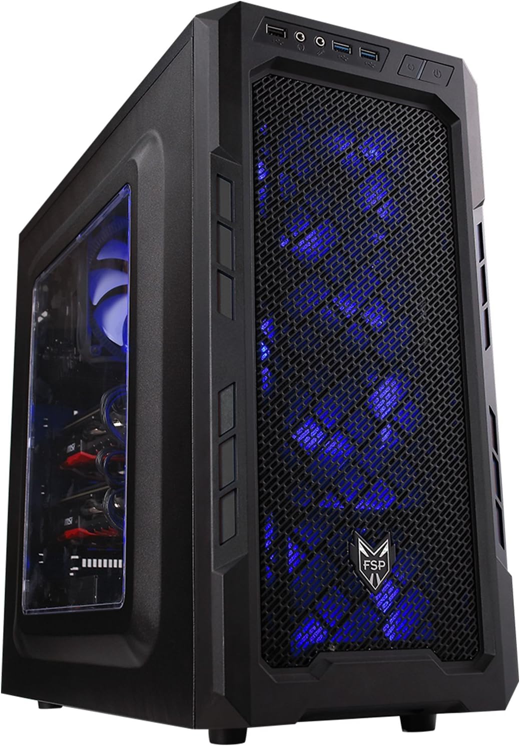 Amazon.com: FSP CMT210(BLK) FSP CMT210 Translucent Window Panel ATX Mid ...