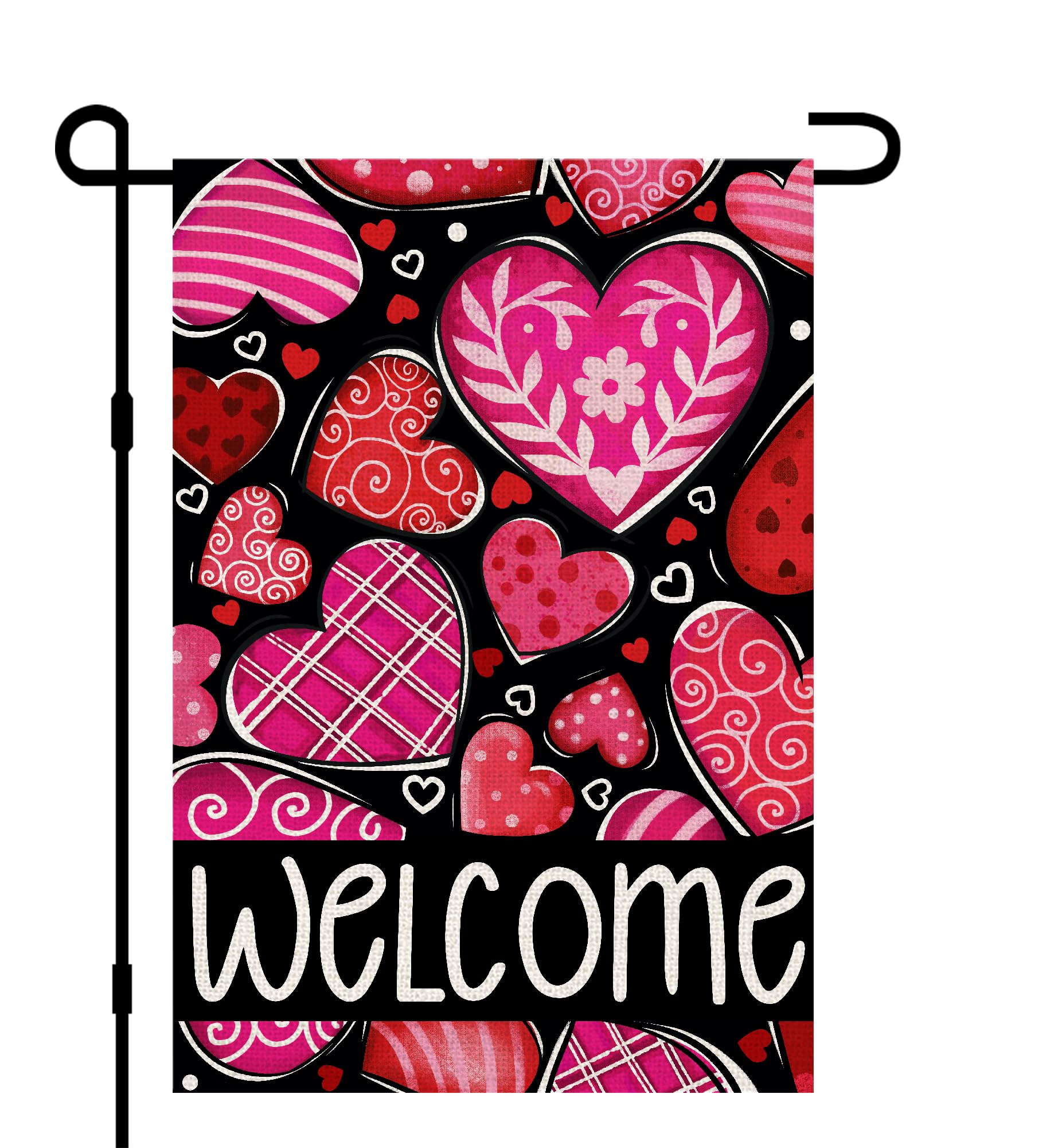 Amazon.com : Valentines Day Garden Flags 12x18 Double Sided Burlap, Red ...