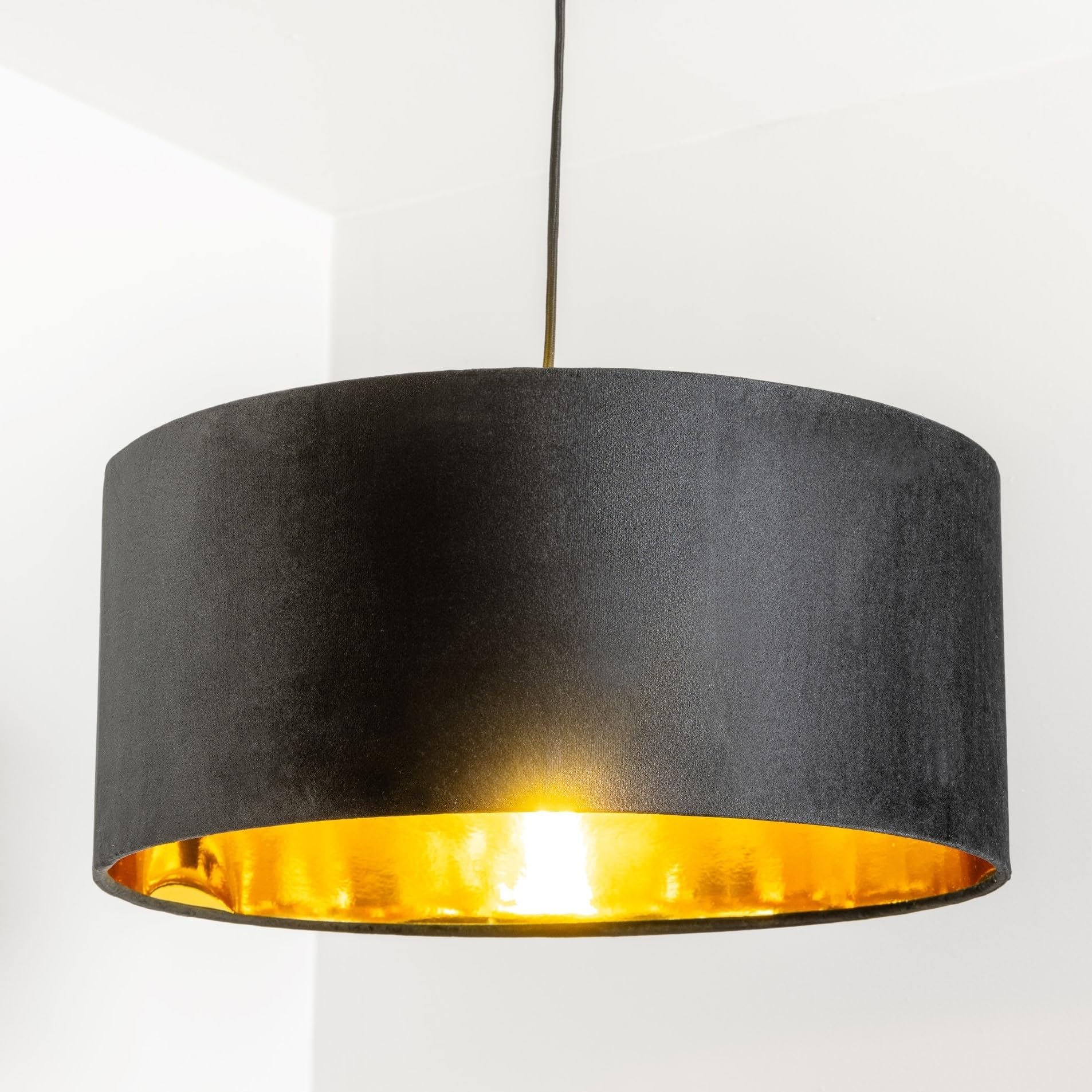 CGC Lighting Modern Large Velvet Fabric Lamp Shade 45cm Diameter 20cm ...