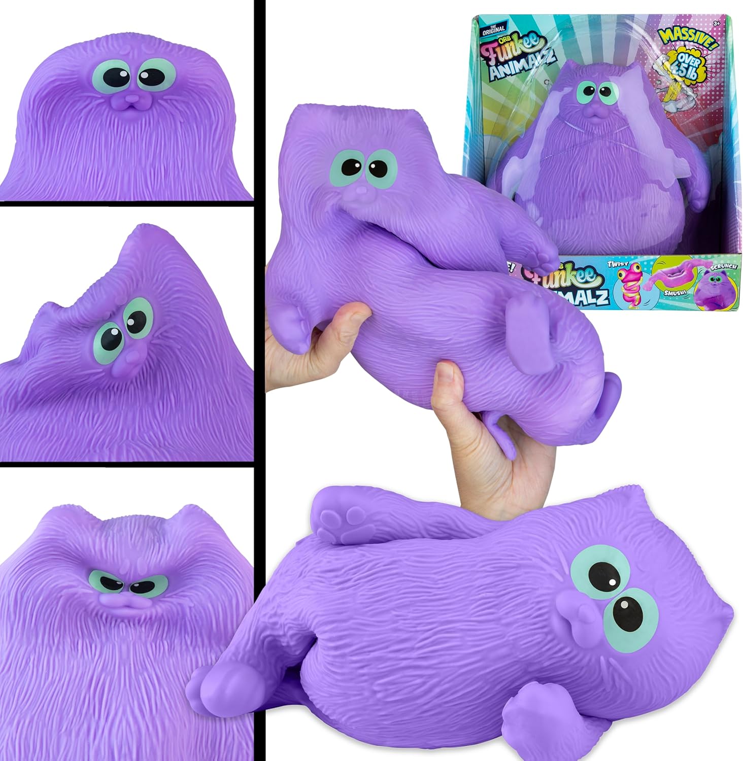 Amazon.com: ORB Funkee Animalz Cat JUMBO (Purple) - BIG 4.5 lb Stretchy ...