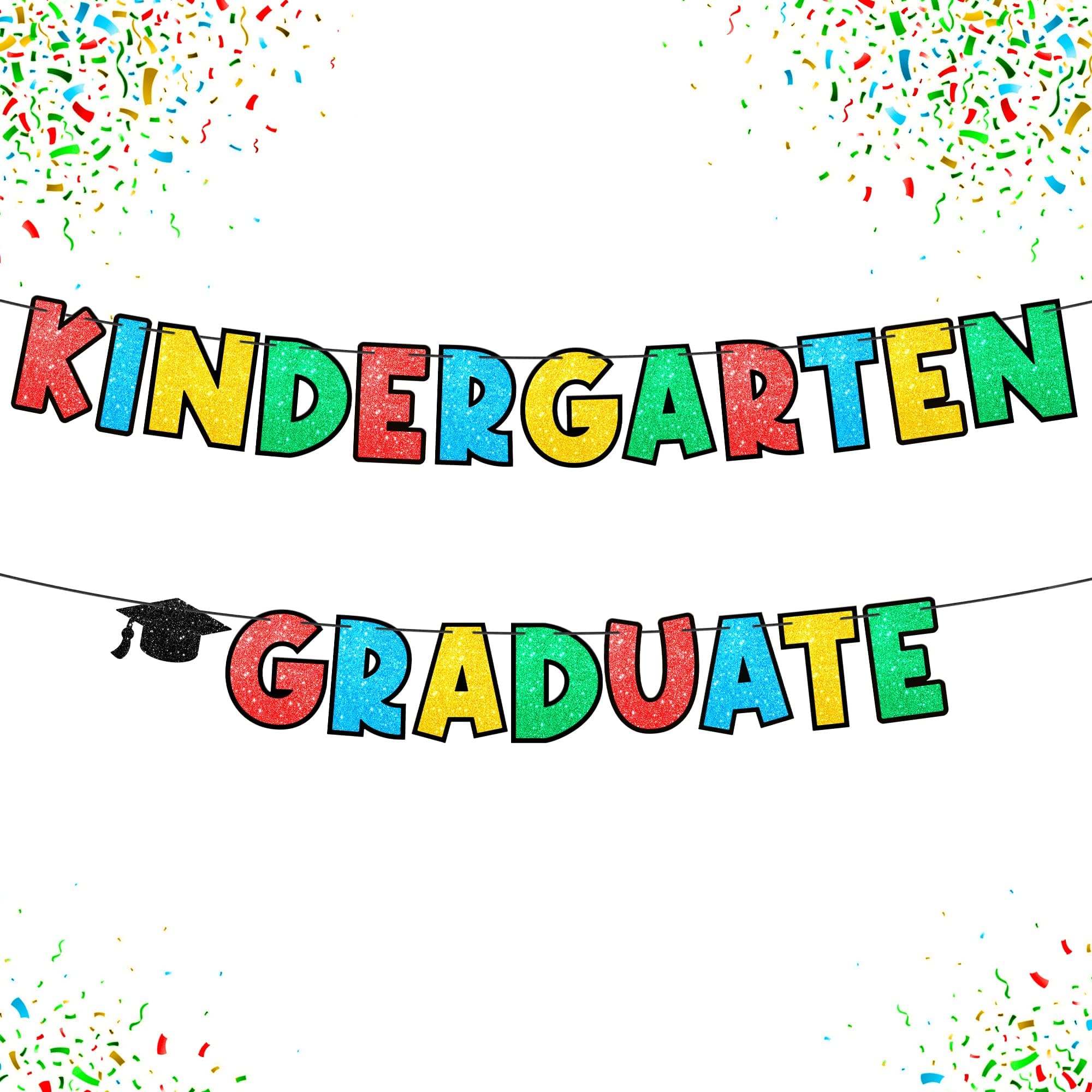Amazon.com: Kindergarten Grad Banner 2024 Colorful Kindergarten ...